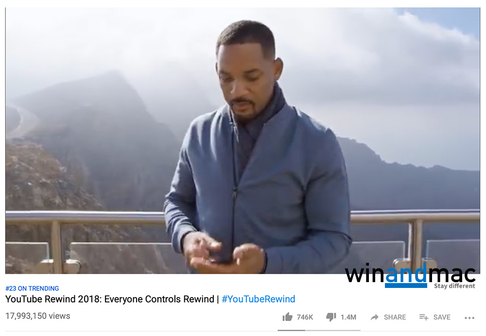 YouTube Rewind 2018極速吸百萬負評 開頭竟搵Will Smith - winandmac.com